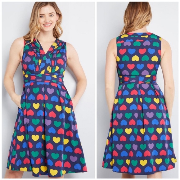 Modcloth | Dresses | Modcloth Aline Heart Dress Surely Sweet | Poshmark